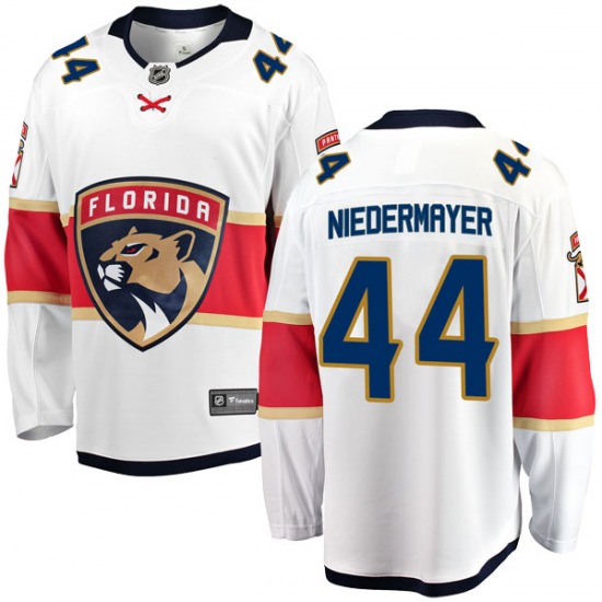 Breakaway Fanatics Branded Adult Rob Niedermayer White Away Jersey ...